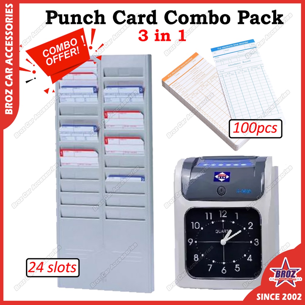 [ 3 in 1 Combo Set ] 100pcs Punch Card + Aibao Punch card Machine + 24 ...