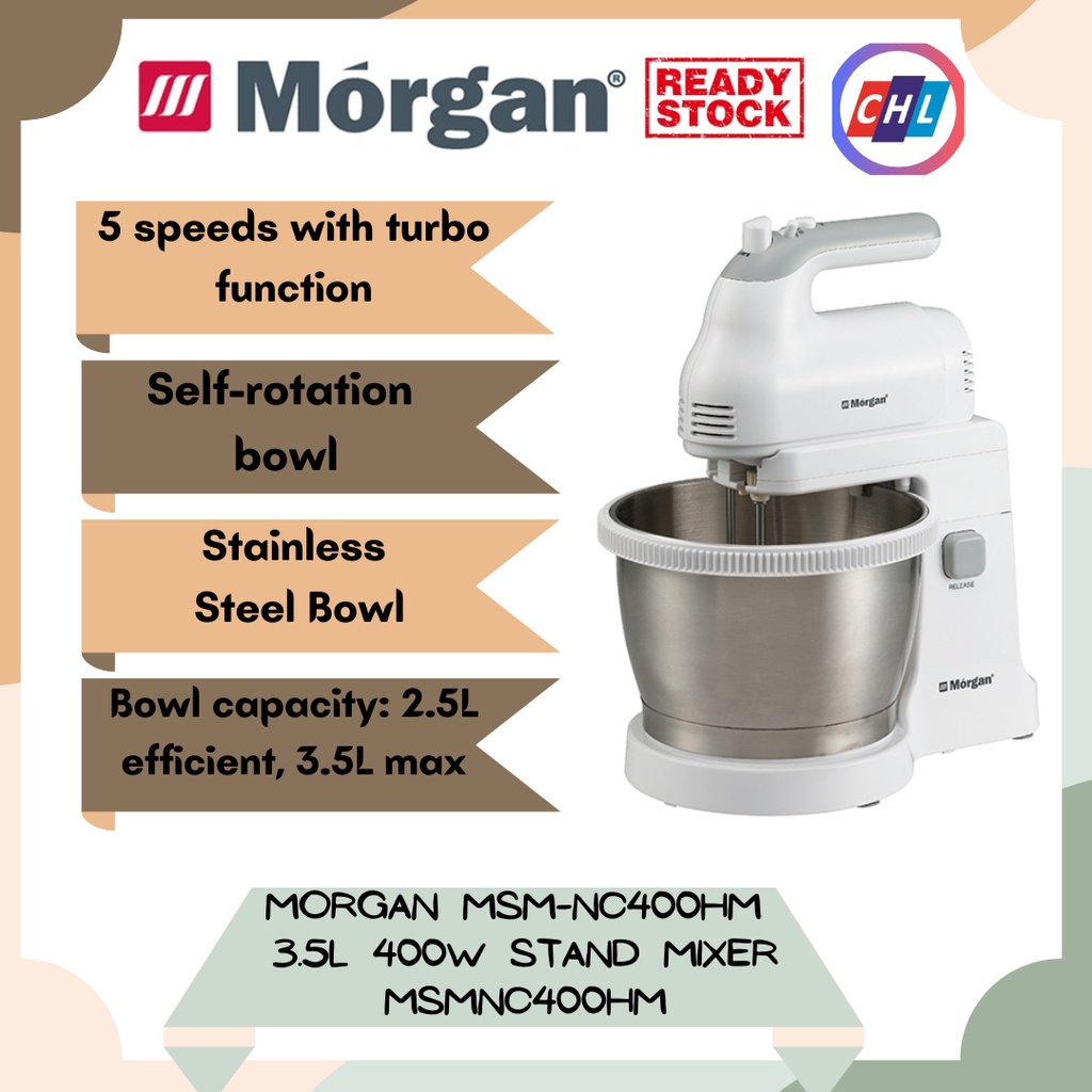 MORGAN STAND MIXER 400W STAINLESS STEEL BOWL MSM-NC400HM | Shopee Malaysia