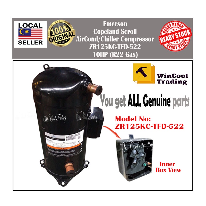 Emerson Copeland Scroll AirCond/Chiller Compressor 10HP (R22 Gas) Model ...