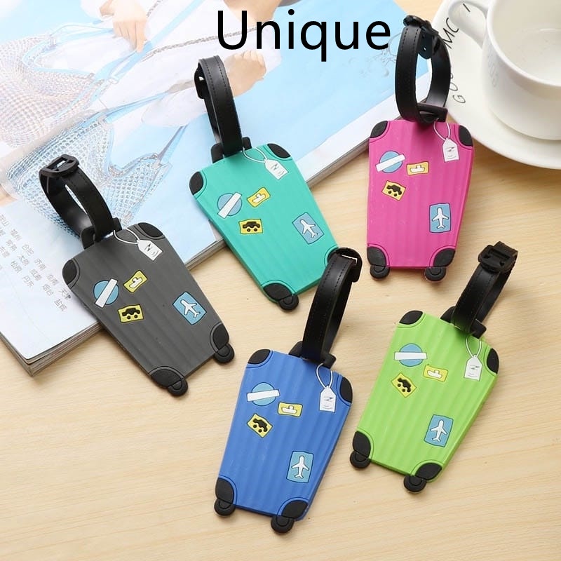 [READY STOCK] Travel Luggage Tag Plastic Multiple Colors Labels Name Address Silicone Suitcase ...
