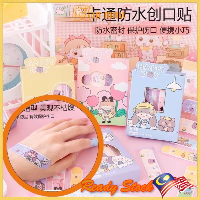 20pcs/box Cute Waterproof Injury Cartoon Plaster Bandages Cute Cartoon ...