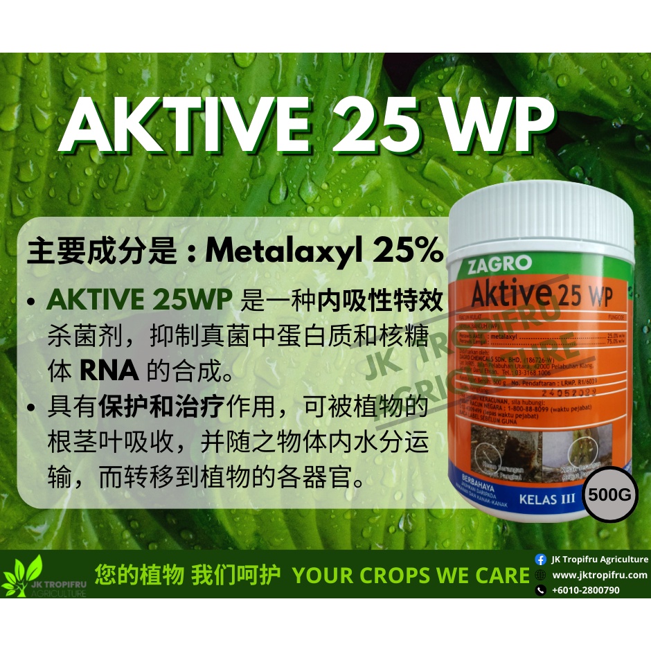 Kanker Durian 黑头病/ 烂根病】AKTIVE 25WP (500g) Fungicide/ Kulat/菌药 [ Sensor ...
