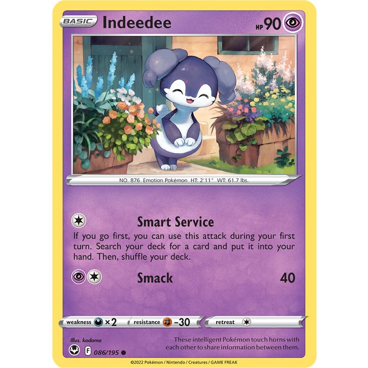 Indeedee / 086/195 / Common / Sword & Shield Silver Tempest Pokemon ...