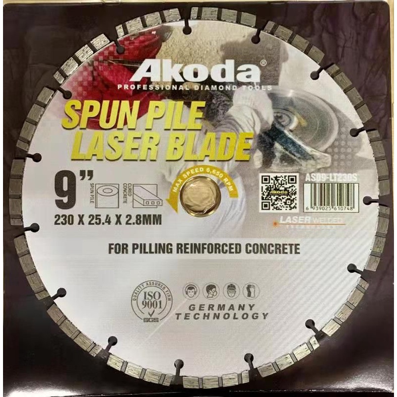 🎉READY STOCK🎉[100% ORIGINAL]AKODA SPUN PILE LASERBLADE 9”Diamond Saw ...