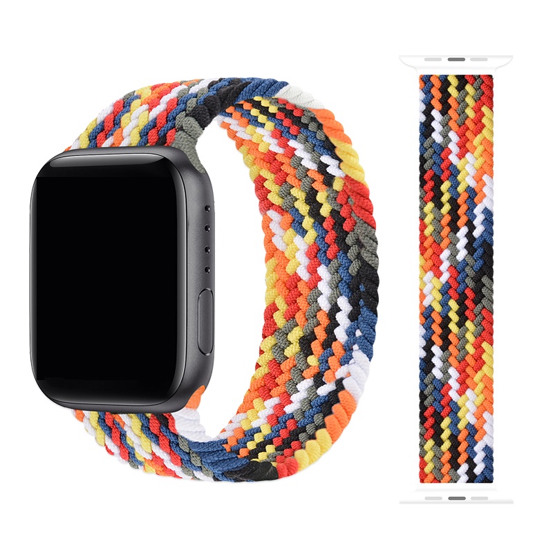Braided Solo Loop Nylon fabric Strap For iWatch Ultra band 49mm 45mm ...