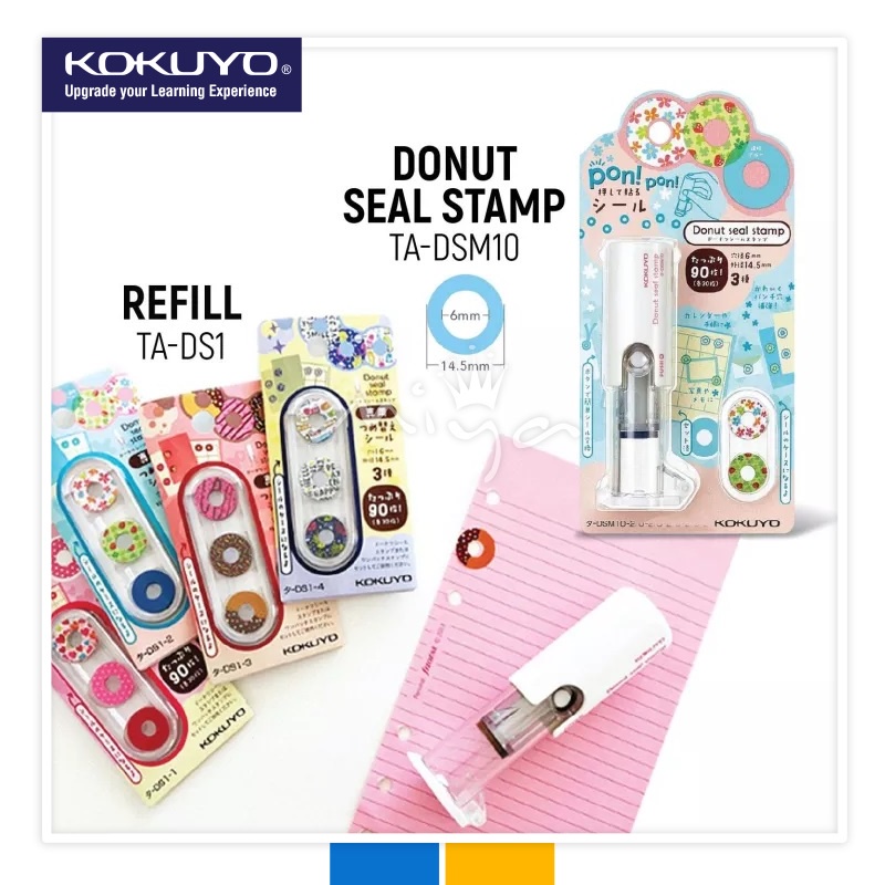 Kokuyo Donut One-Patch Stamp Seal Stamp Sticker - 1 Hole Type ...