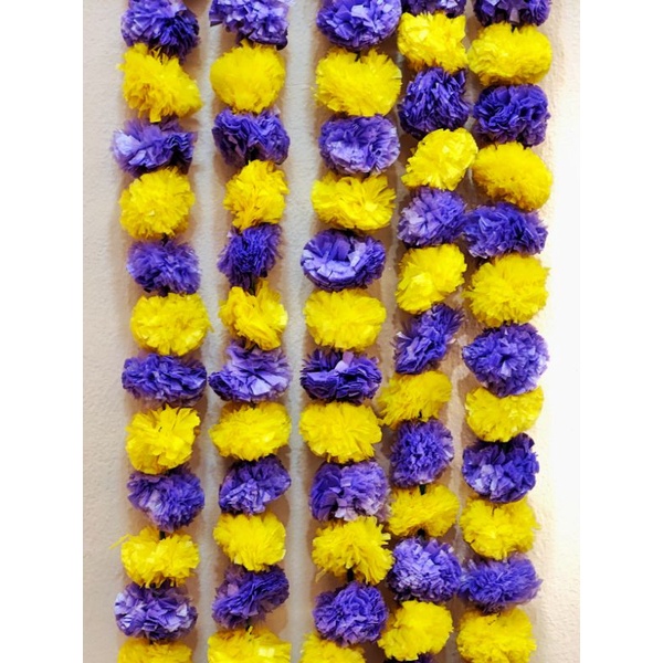 [1 packet contains 5 strings] THORANAI MALAI Artificial Marigold Flower ...