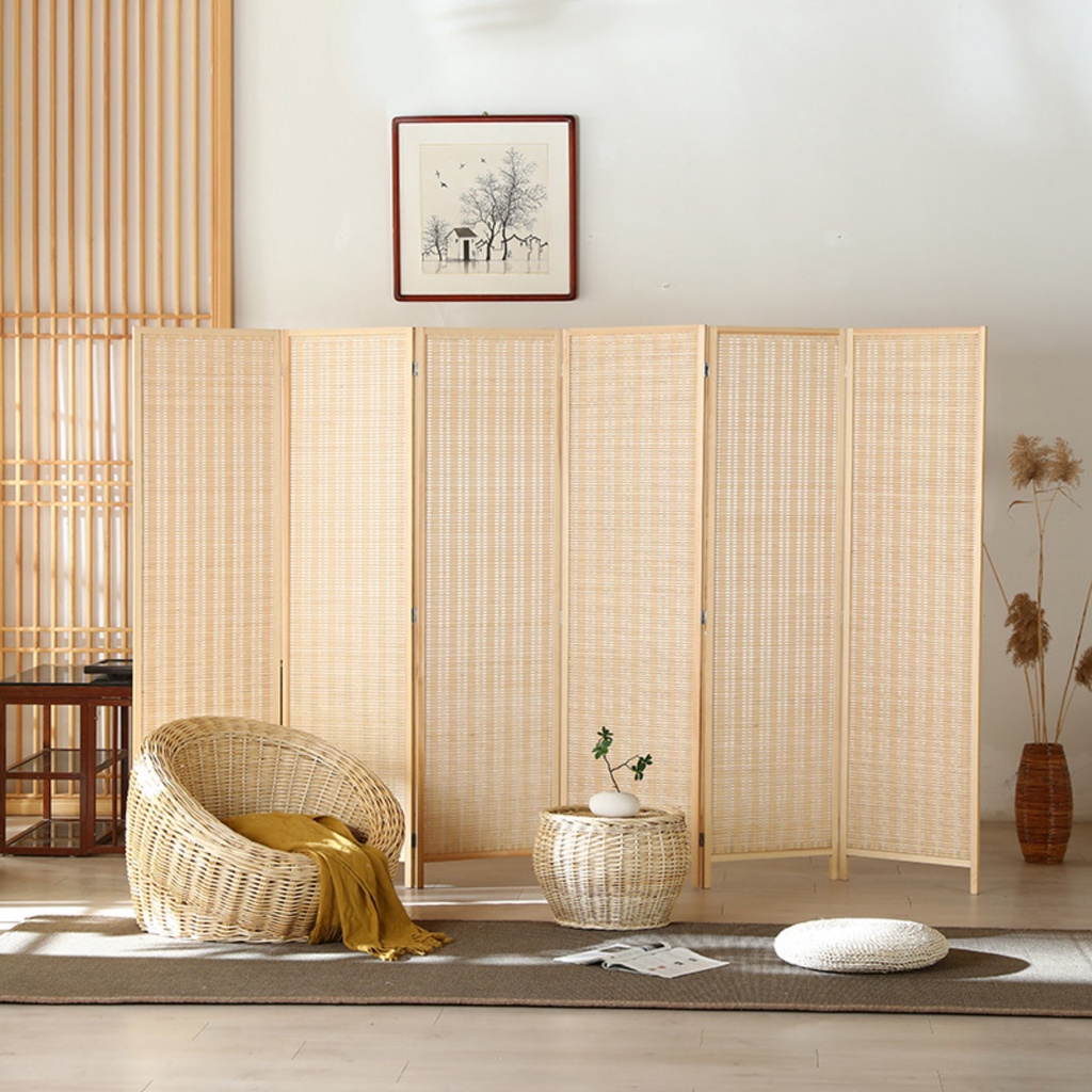 Folding screen divider, wood partition, penghadang ruang tamu ...