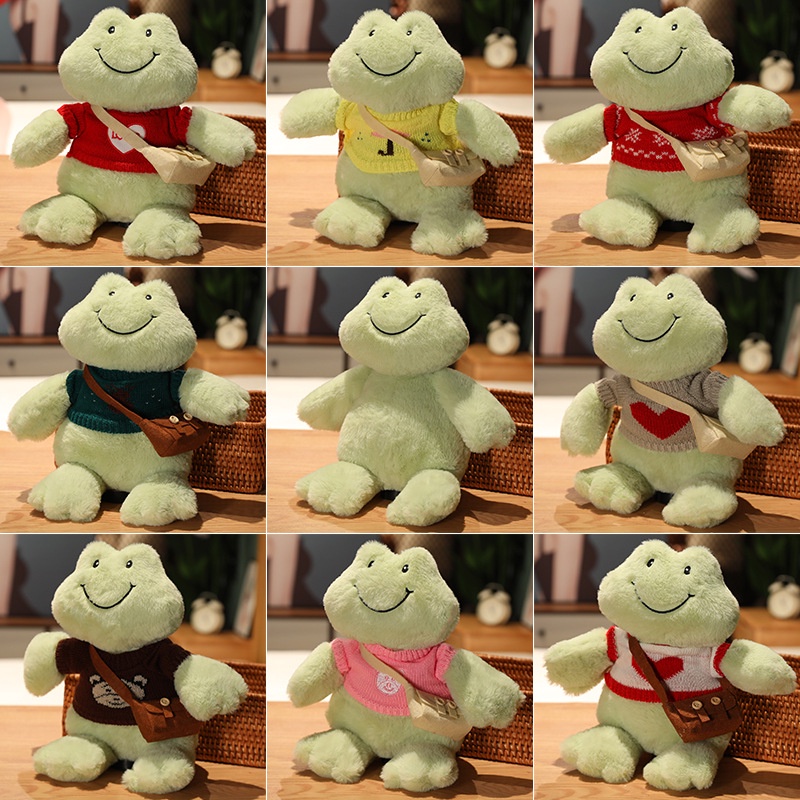 Happy Frog Pillow with Clothes Smiling Smile Frog Plush Doll Plushy ...