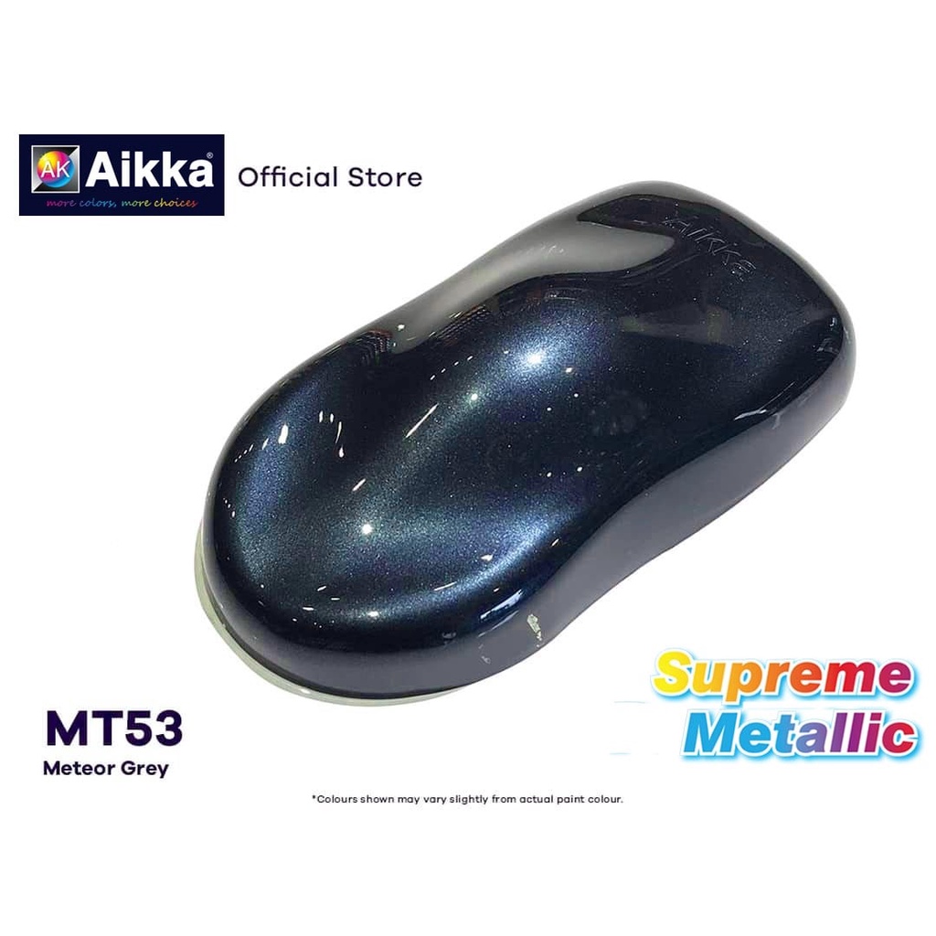 Aikka Supreme Metallic MT53 METEOR GREY Cat Kereta Motor Cat Bancuh Siap/ 2K Car Paint DIY ...