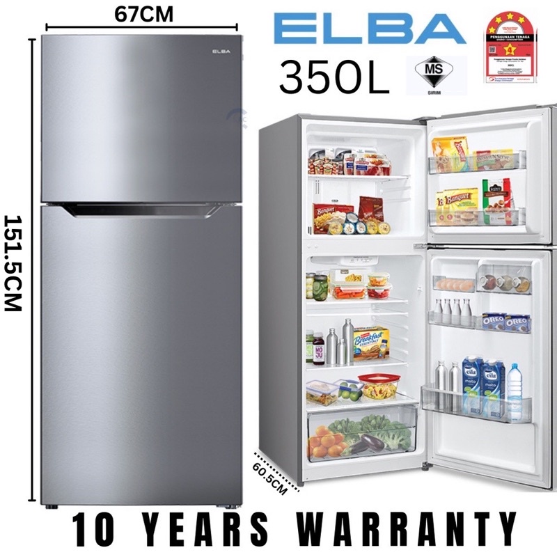 Elba Fridge Refrigerator Ultimo (350L) ER-G3529-SV | Shopee Malaysia