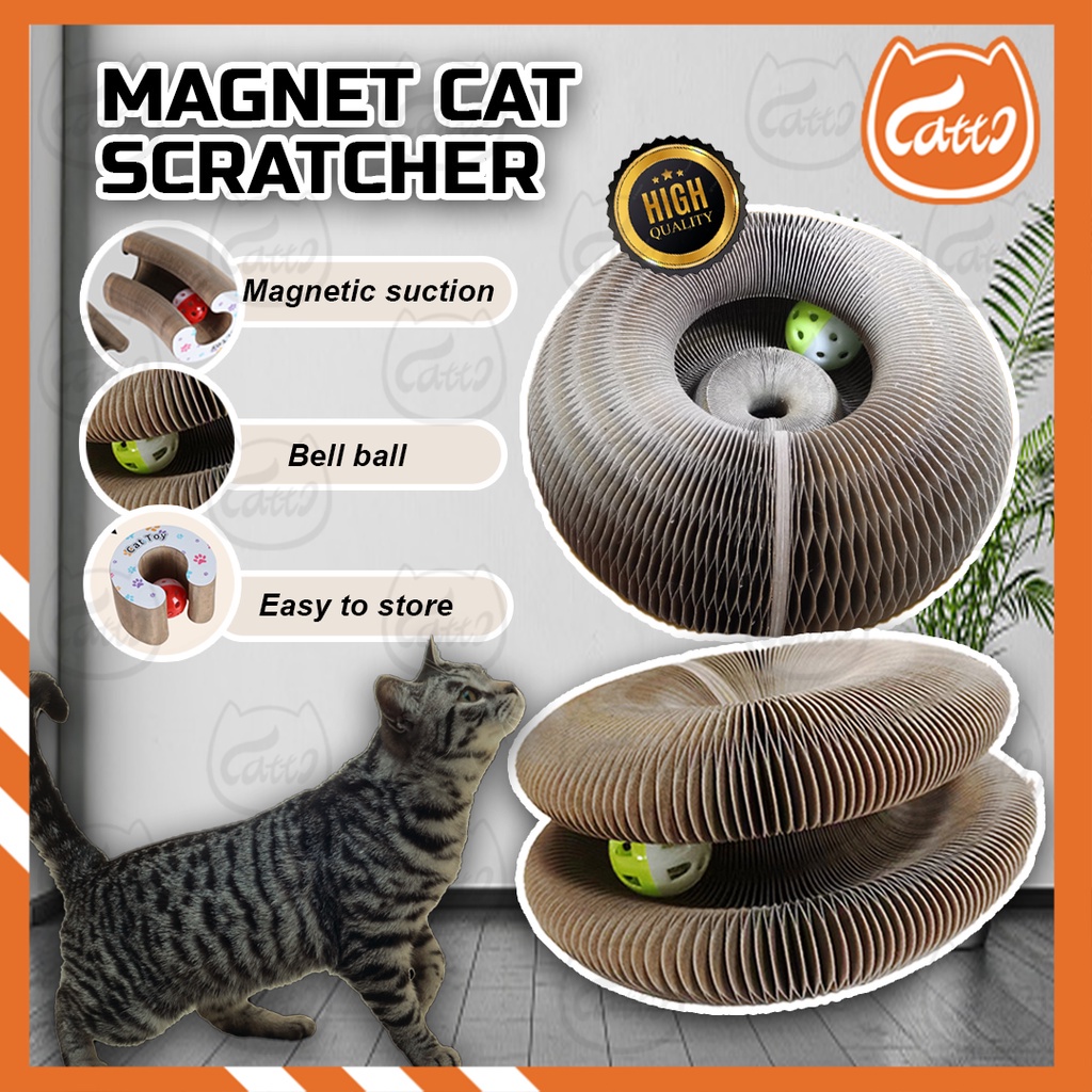 CATTO Magnet Viral Magic Organ Cat Scratcher Board Spinning Ball Toy ...