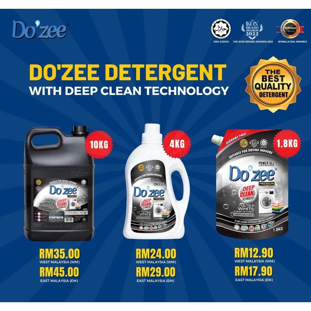 DOZEE SABUN PENCUCI PAKAIAN SUCI BERSIH HALAL DAN WANGI 1.8KG 4 IN 1 ...