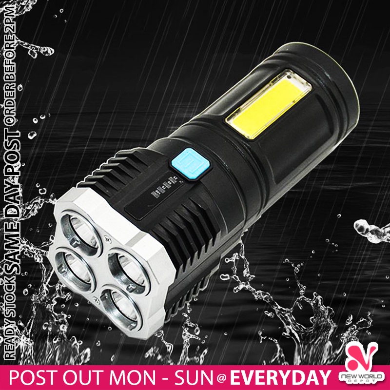 𝟰 𝗟𝗜𝗚𝗛𝗧 𝗠𝗢𝗗𝗘𝗦 》4 LED COB Torchlight Waterproof Rechargeable Torch Light High Lumen Outdoor ...