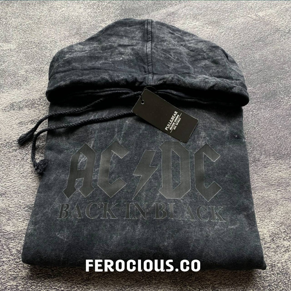 Original AC DC DOB Japanes Sandwash Logo Hooded Sweater Jacket Sandwash ...
