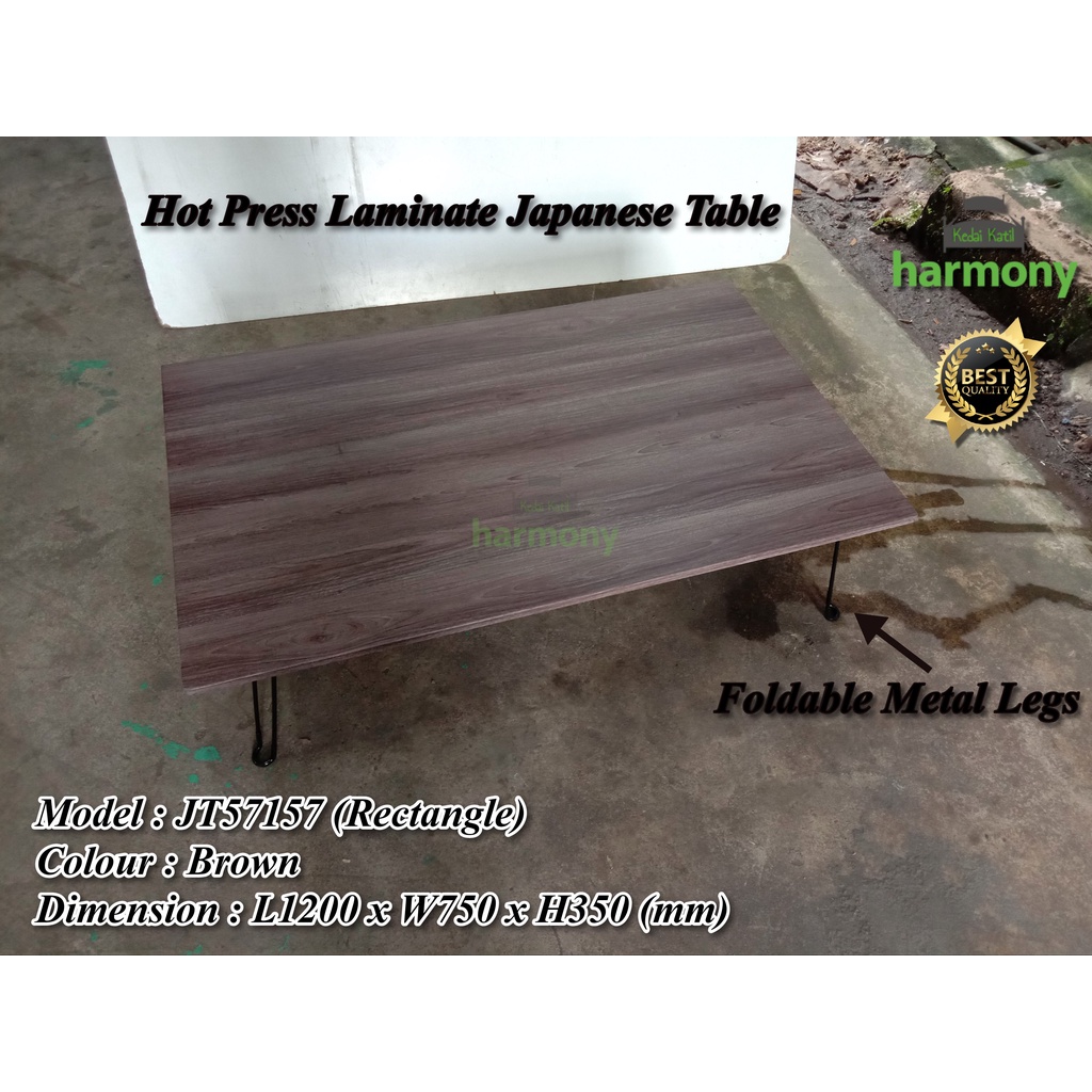 Harmony Solid Wood Hot Press Laminate Foldable Meja Jepun / Meja Jepun ...