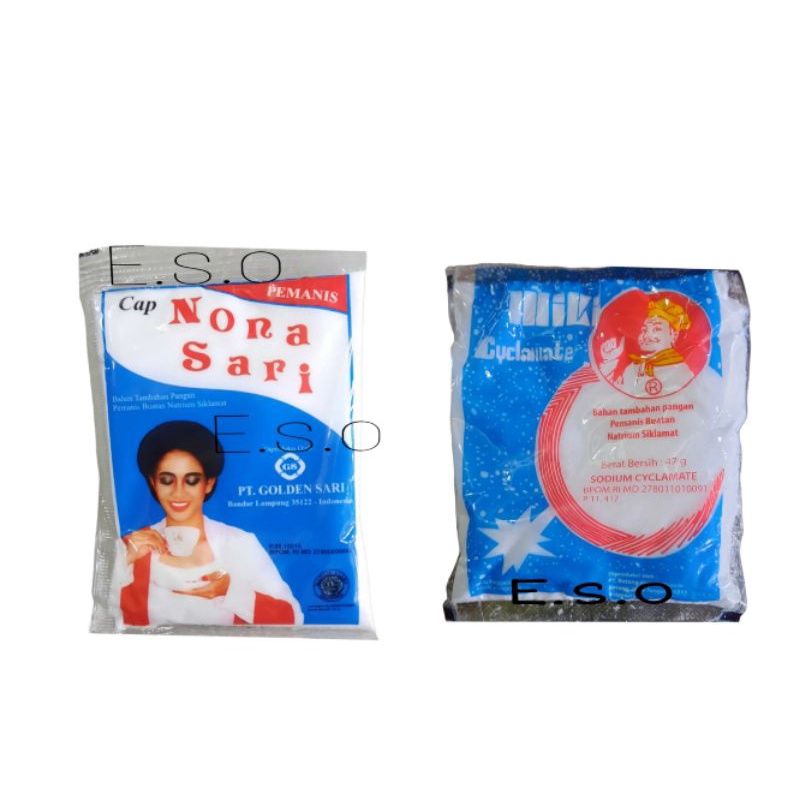 Sweet juice / nona sari stamp sweetener 40gr / miki sodium 47gr ...