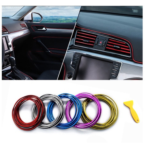 5 Meter Car Interior Gap Car Strip Grid Decoration Line Wire Sticker ...