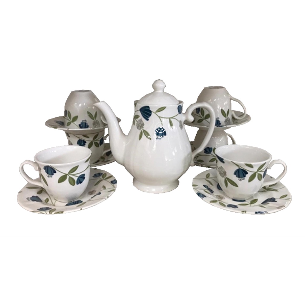 Claytan 416FS Elegant Floral 14Pcs (6Pax) Set Teh | Set Cawan Teh ...