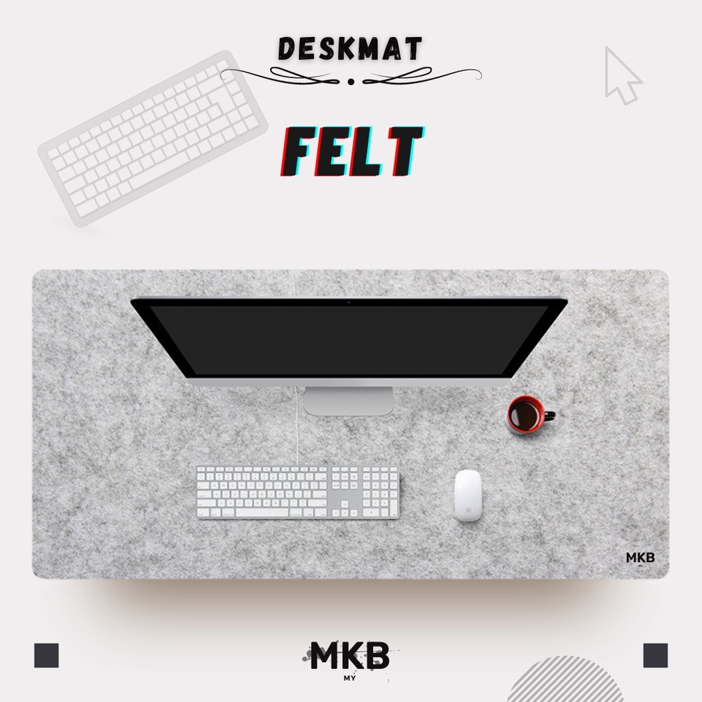 MKB Woven Felt Deskmat V2 (900mm x 400mm x 4mm) - Mouse Pad/Mousepad/Desk Mat - Suitable for ...