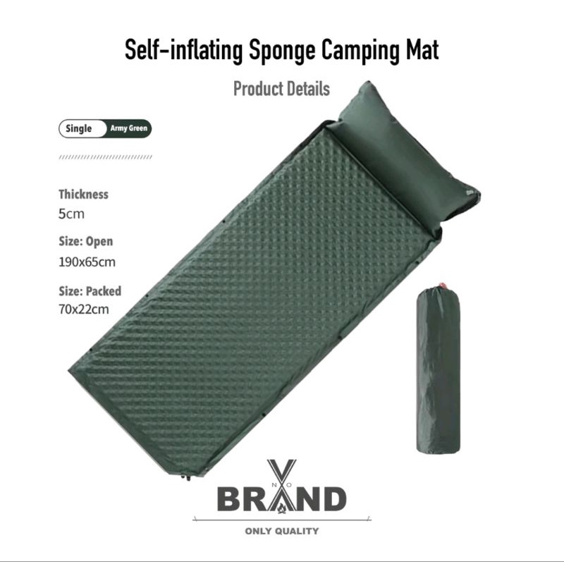 Self-inflating Sponge Camping Mattress Sleeping Pad | 露营自动便捷充气床 | Tilam ...