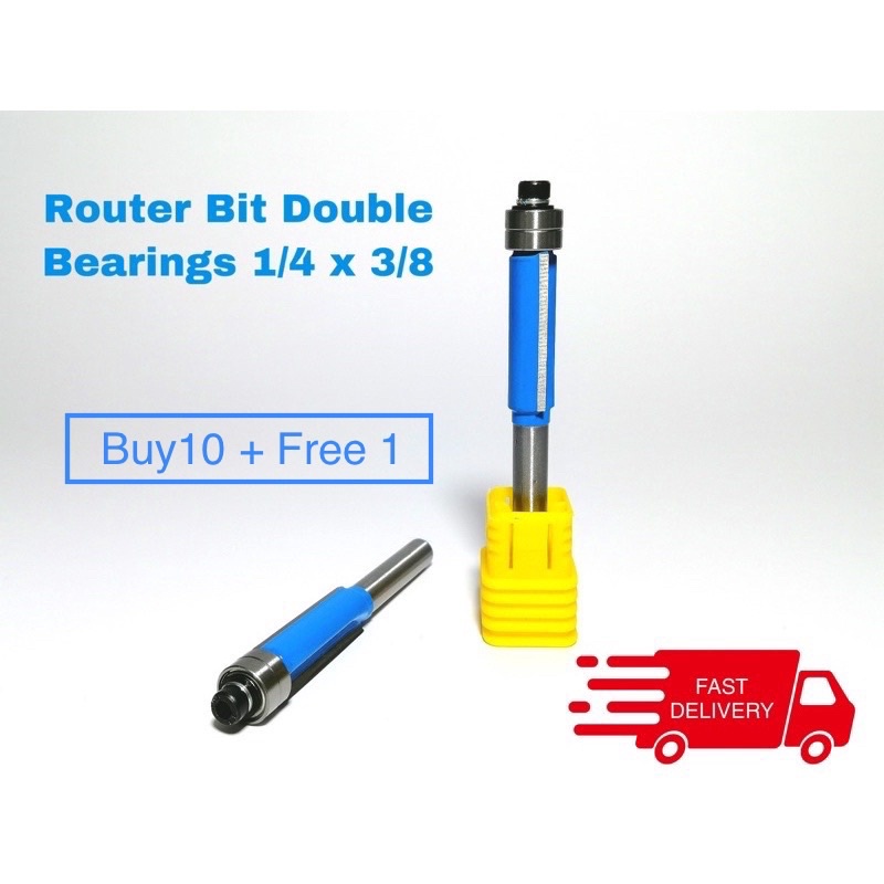 Router Bit Double Bearing ( 1/4 x 3/8 )双抽轮木工铣刀professional wood ...