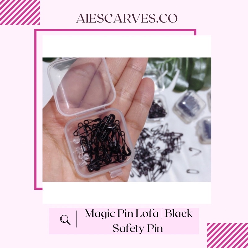 [30pcs] Magic Pin Black for Hijab + 10pcs Brooch Stopper Lofa Pin ...