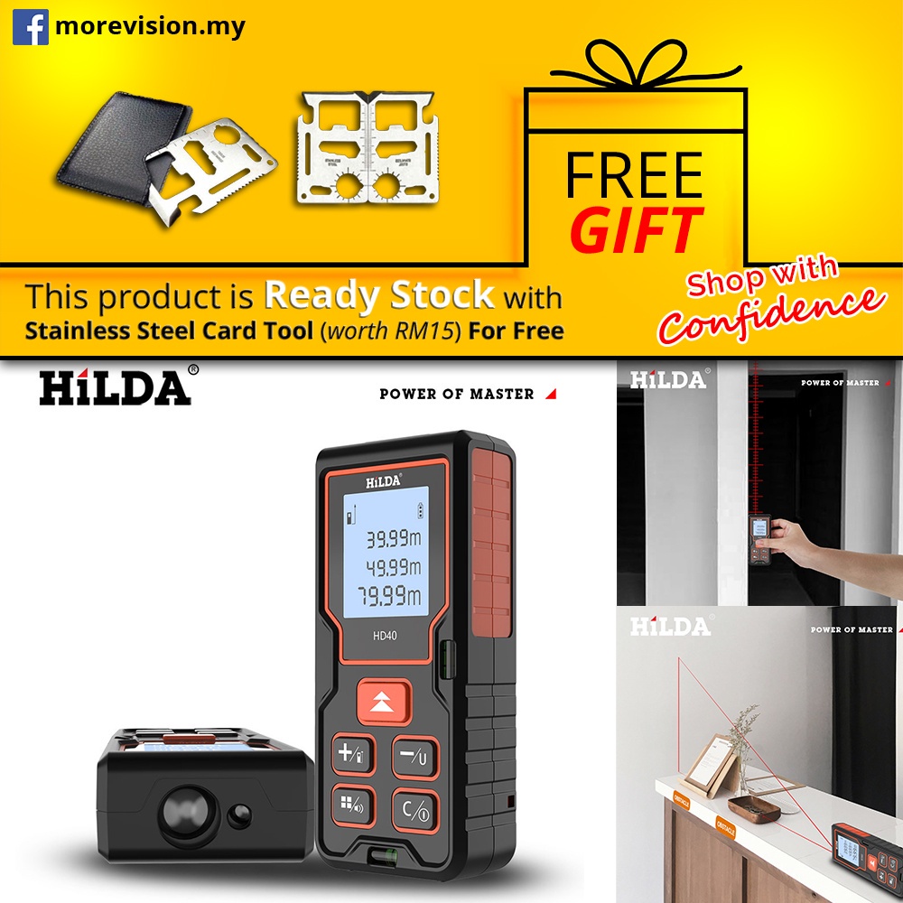Hilda Laser Rangefinder 40/60/80/100m Distance Meter Digital High ...