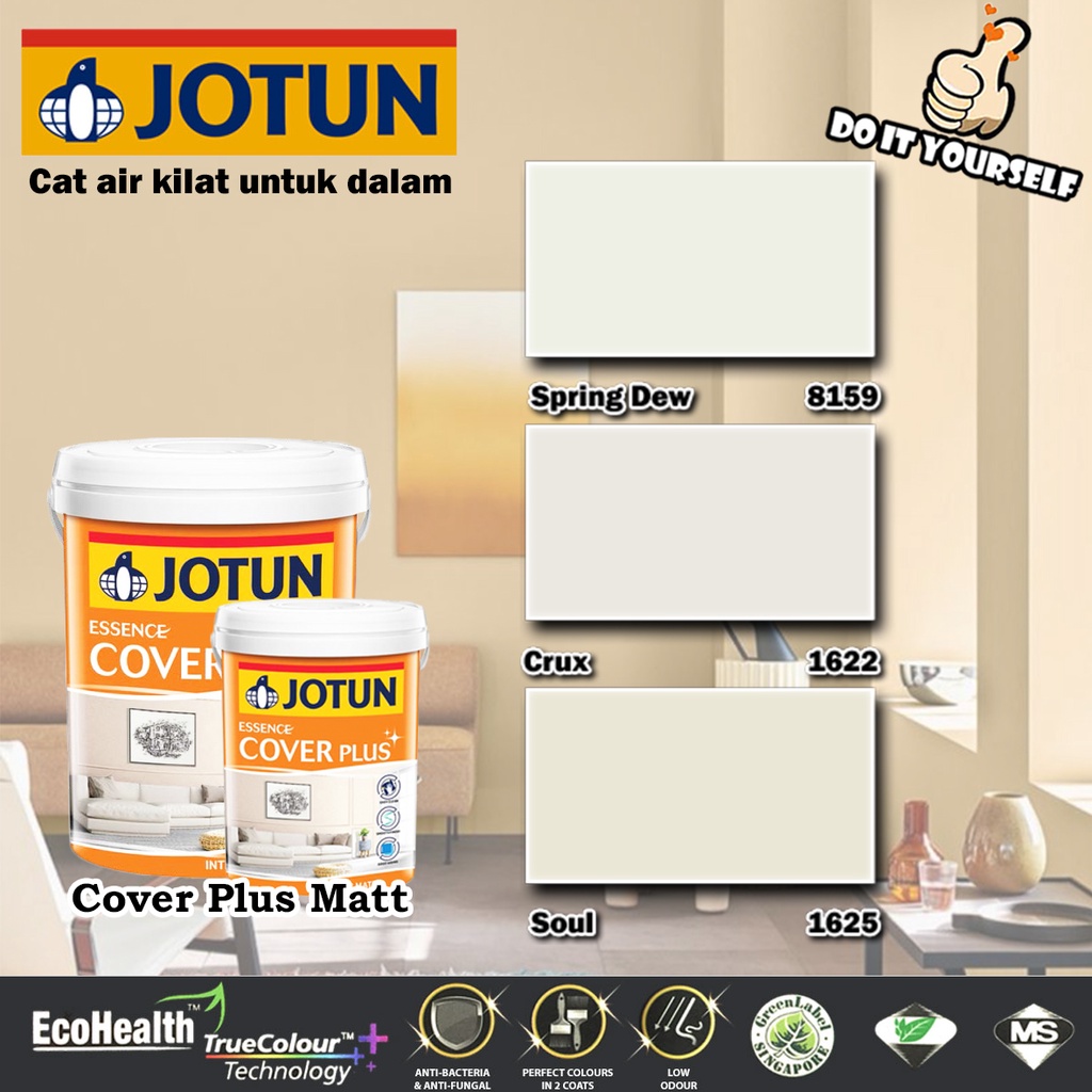JOTUN ESSENCE COVER PLUS INTERIOR MATT 1 Liter Spring Dew 8159 / Crux ...