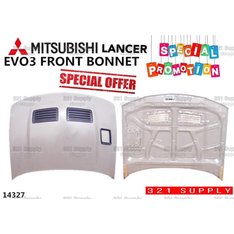 🔥EVO3 LANCER EVO123 GSR FRONT BONNET OPEN LL8309 ( SCOOP BOLEH BUKA ...