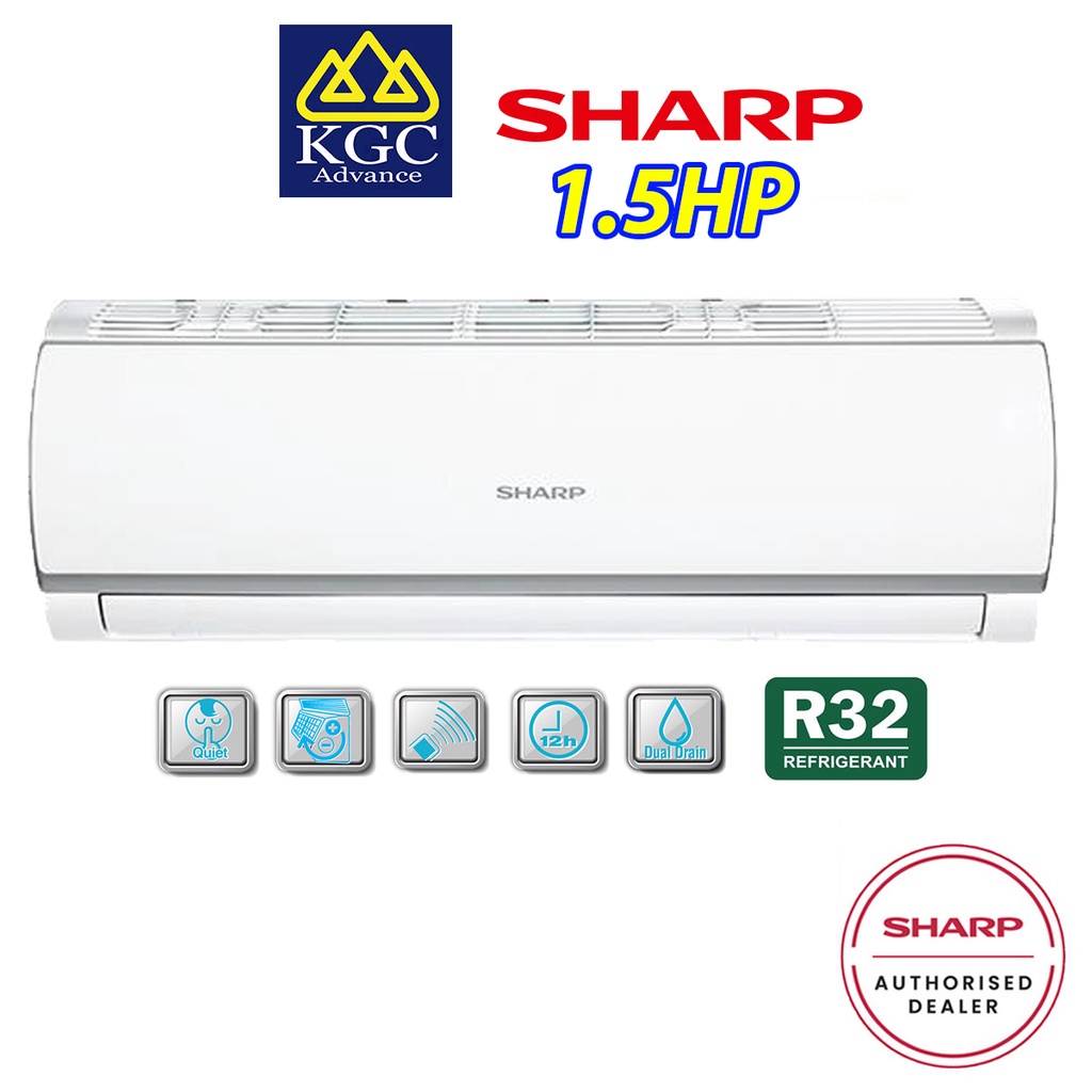 Sharp 1.5HP R32 Non-Inverter Air Conditioner AHA12WCD2 | Shopee Malaysia