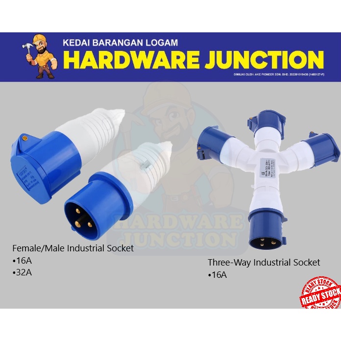 INDUSTRIAL PLUG ELECTRIC AND SOCKET CONNECTOR 3PIN 16A | THREE-PHASE ...