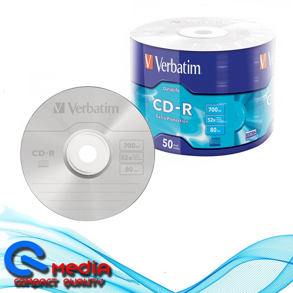 VERBATIM CD-R / CDR DISC Blank CDR 700MB 80MIN 52X CD KOSONG(50 PCS) | Shopee Malaysia