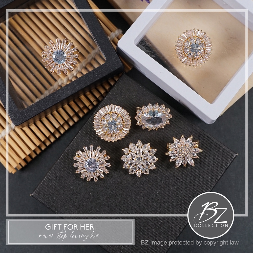 Kerongsang Tudung Pin Tudung Brooch Tudung Batu Zircon Pin Tudung Dagu ...