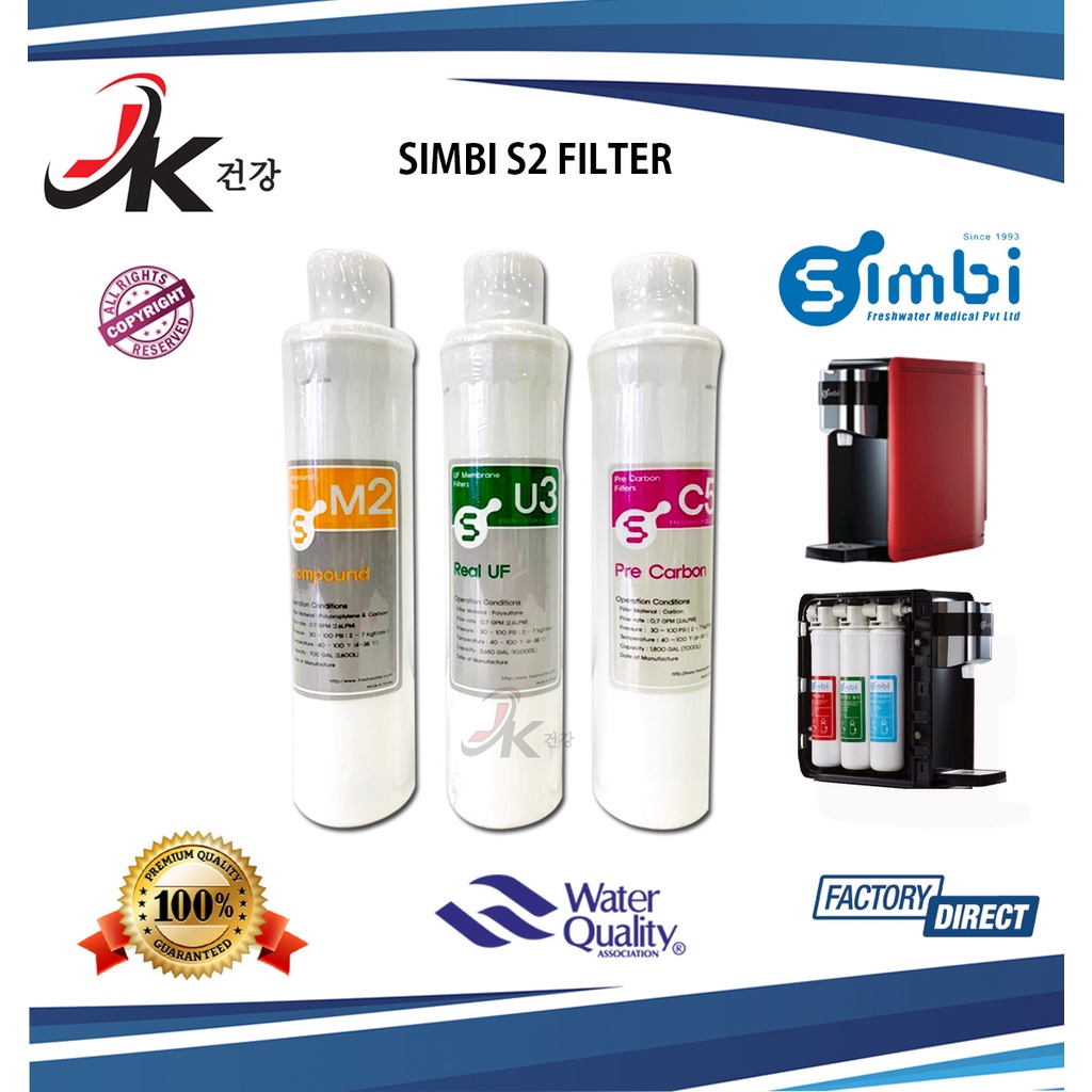 SIMBI S2 Water Filter Cartridge Compound Filter , Real UF Membrane ...