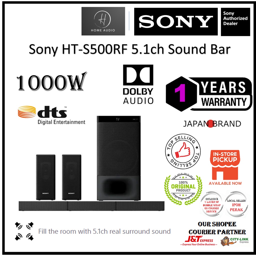 Sony Soundbar with Subwoofer HT-S500RF with 5.1ch Home Cinema System ...