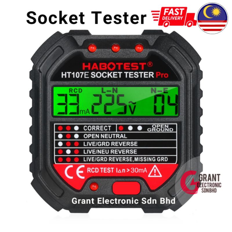 Socket Tester Electrical Live / Neutral / Earth Line Polarity Detector ...