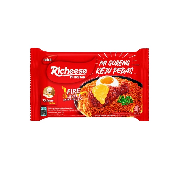 Richeese Spicy Cheese Fried Noodles Level 3 75 GR | Shopee Malaysia