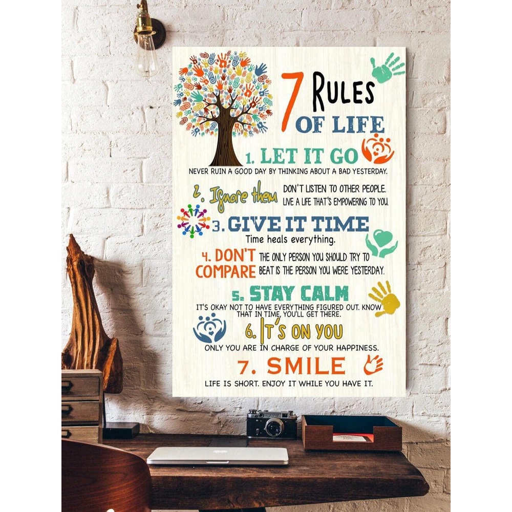 Social Worker 7 Rules Of Life Poster Wall Art for Living Room Bedroom ...