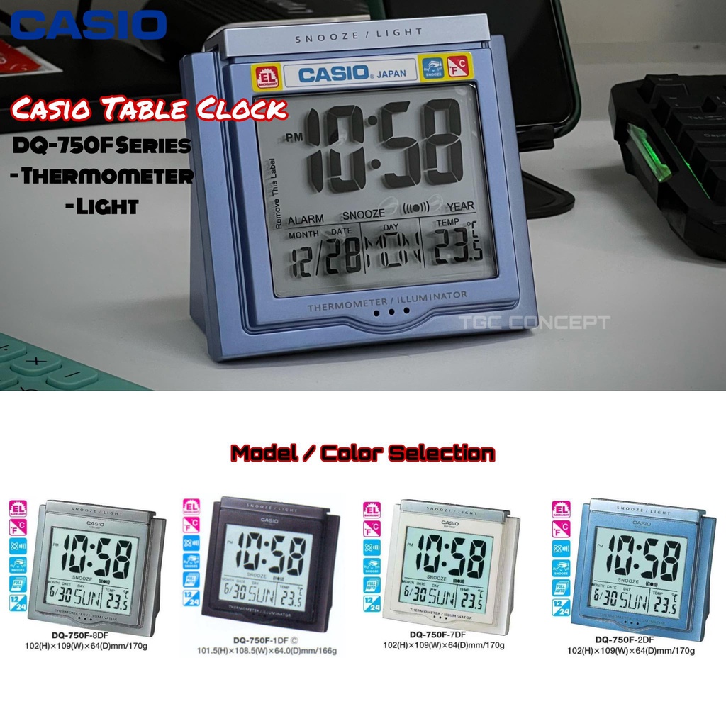 Original Casio Table Clock DQ-750F-8DF DQ-750F-1DF DQ-750F-7DF DQ-750F ...