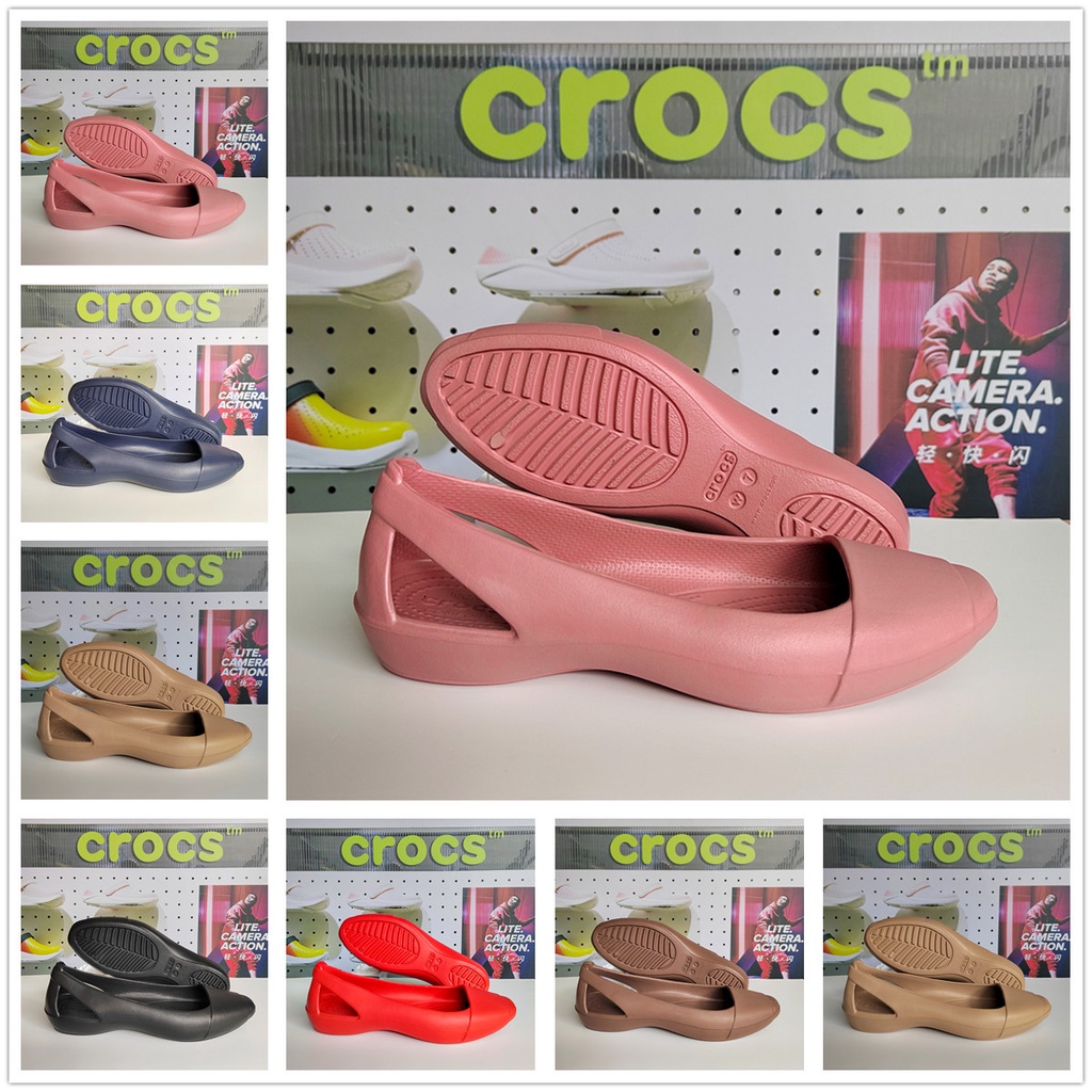 Crocs Women's Shoes Casual Flat Lightweight Anti-Slip Sandals Hole ...