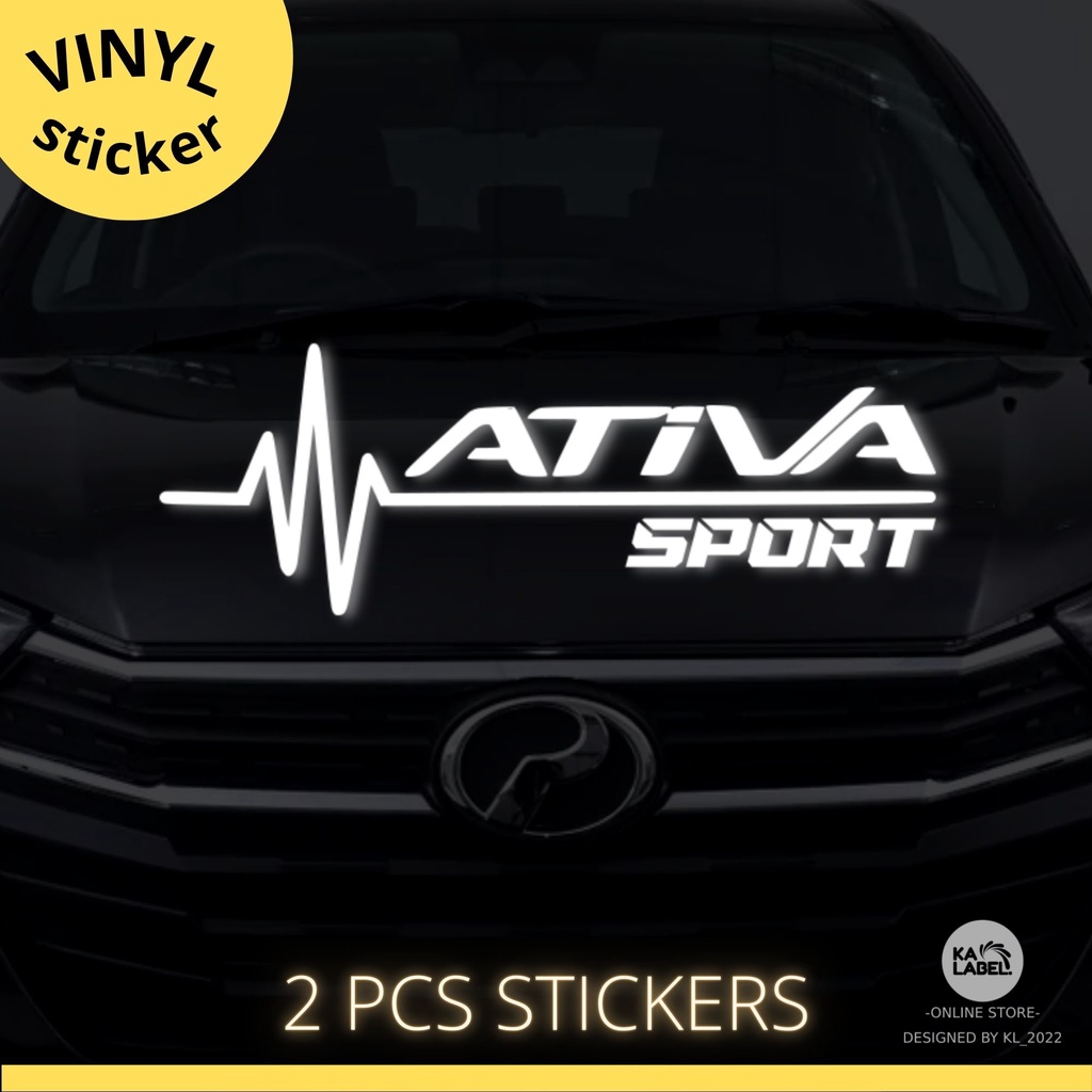 (Ready Stock) 2pcs ATIVA sport heartbeat - Vinyl Decal Sticker for Car ...