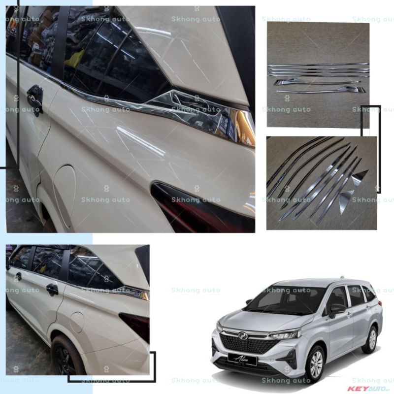 Perodua alza 2022-2025 new facelift chrome door trim garnish stainless ...