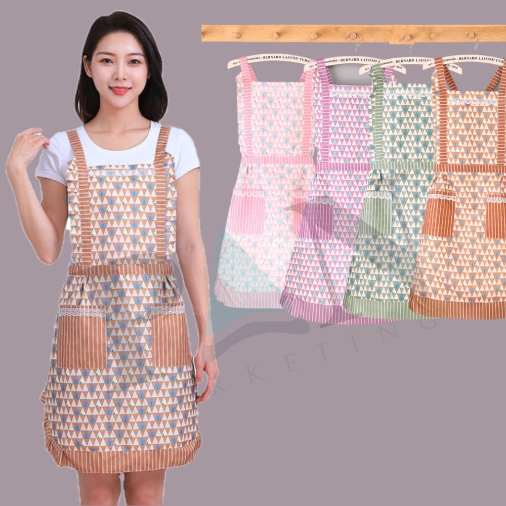 Waterproof Apron Kitchen H-Type Strap Design Denim Lace Apron Unisex ...
