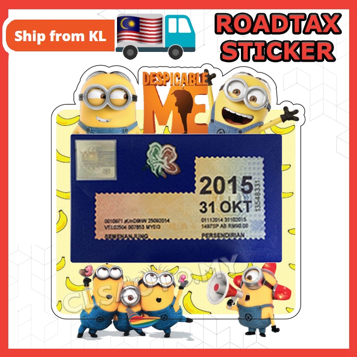 Car Roadtax Sticker Cartoon Design Road Tax Sticker Cute Stylish ...