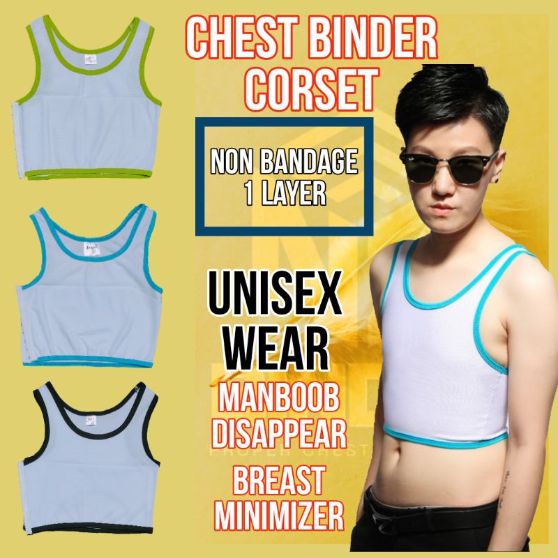 (READY STOCK CLEARANCE) HALF BINDER NON BANDAGE 1 LAYER NECKLINE COLOUR ...