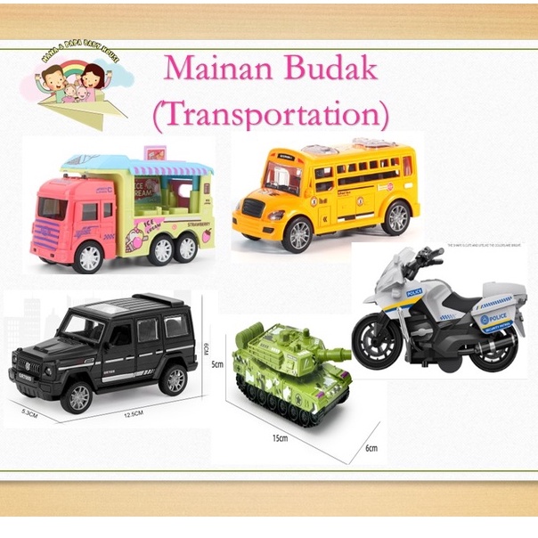 Mainan Budak Mini Lori Series Food Truck School Bus Polis Big G Super ...