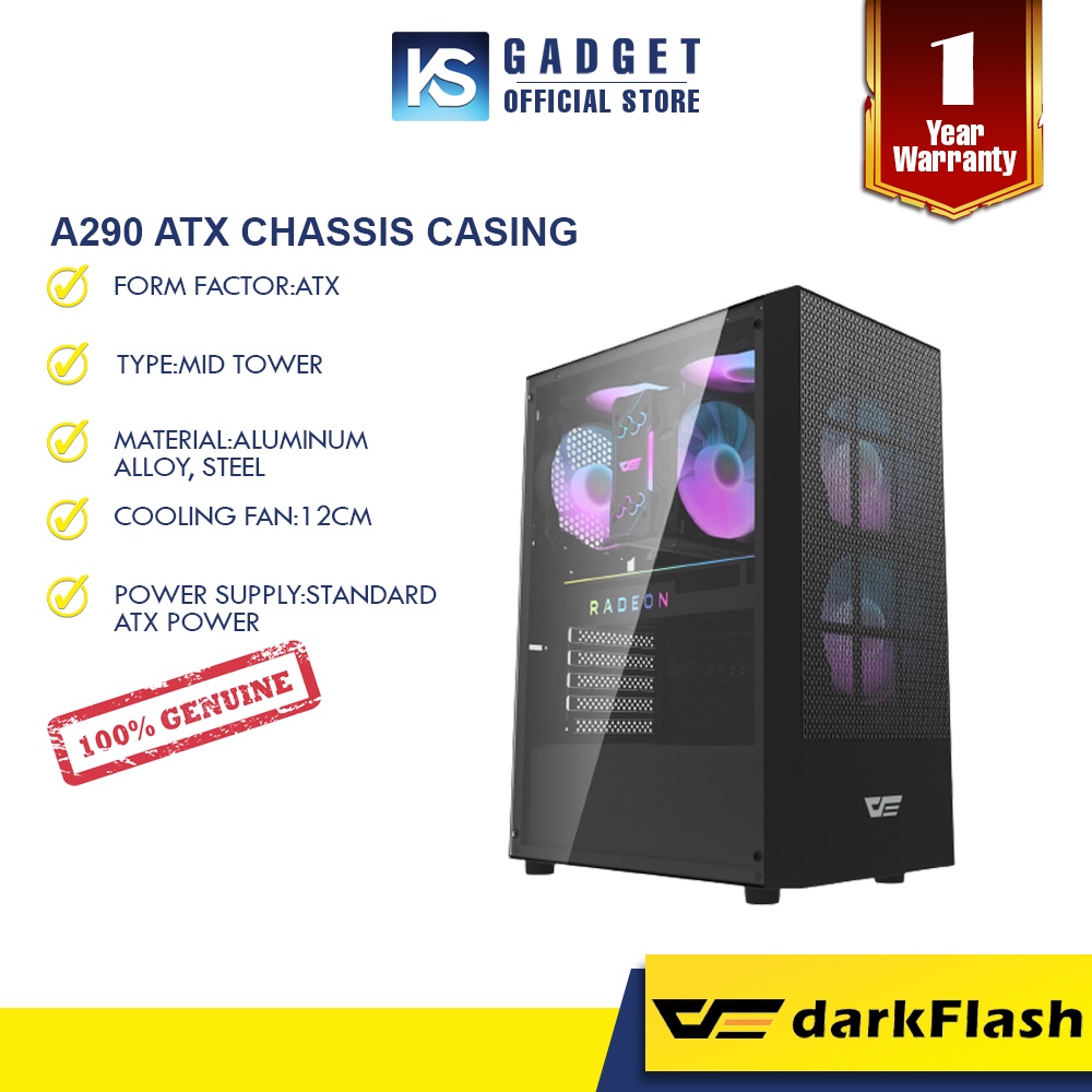 AIGO DARKFLASH A290 ATX Chassis PC GAMING CASE | Shopee Malaysia