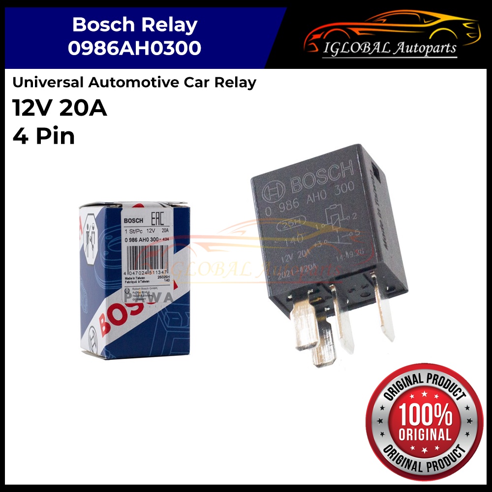 Bosch Universal Automotive Car Relay 12V 20A 4 Pin Bosch Relay ...