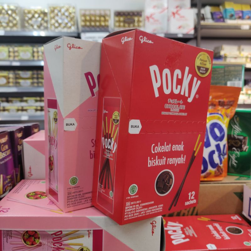 Glico Pocky Stick | 1 Box x 12 sachets | 1 Box x 45g | Strawberry ...